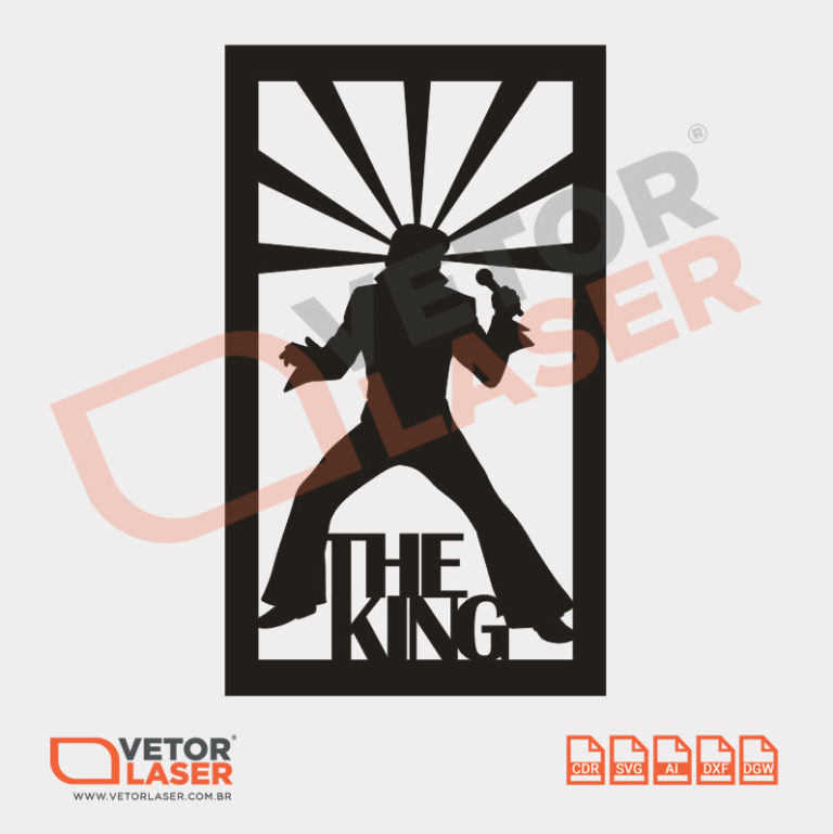Vector Elvis Presley The King 0001 – CDR, AI, SVG, DXF e DGW
