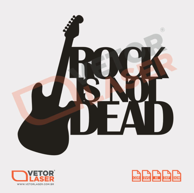 Vector Guitar Rock Is Not Dead 0001 – CDR, AI, SVG, DXF e DGW