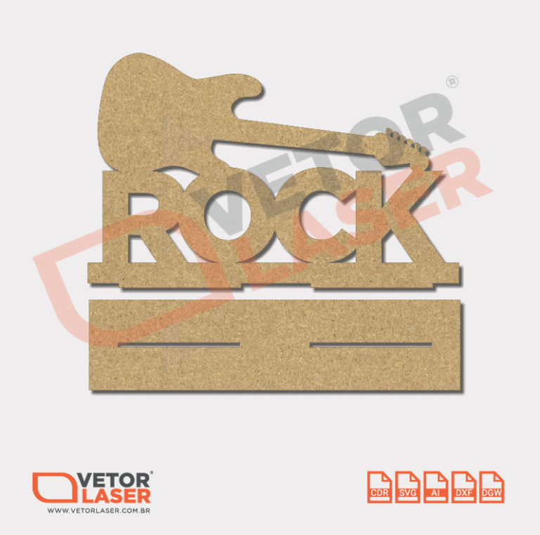 Vector Guitar Rock 0001– CDR, AI, SVG, DXF e DGW