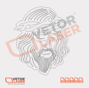 Vetor Jesus para corte a Laser em MDF – 002